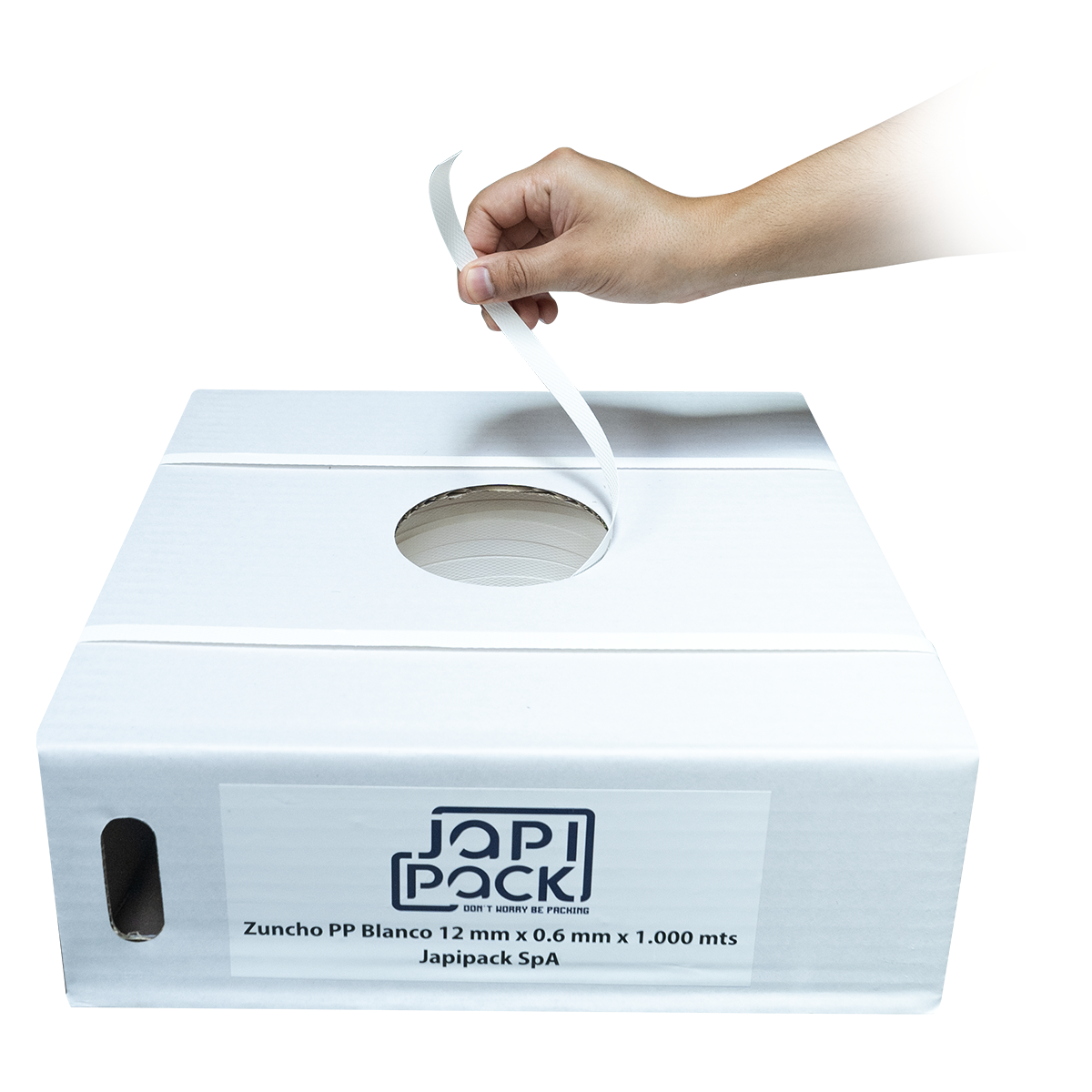 Zuncho Pp Blanco 1/2 X 0.6 Mm X 1.000 Mts I JAPIPACK – Japipack